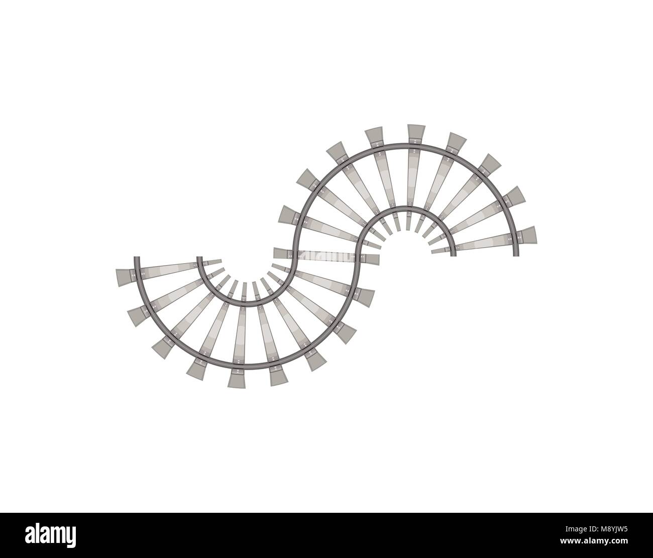 Curved rail track Stock Vector Images - Alamy