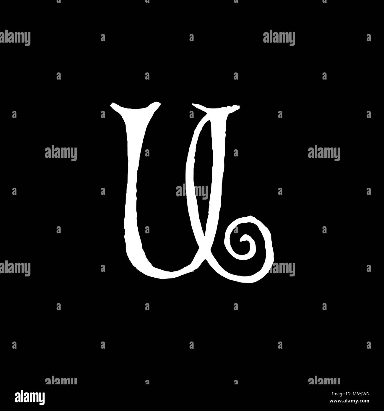 Lettering letter u Black and White Stock Photos & Images - Alamy