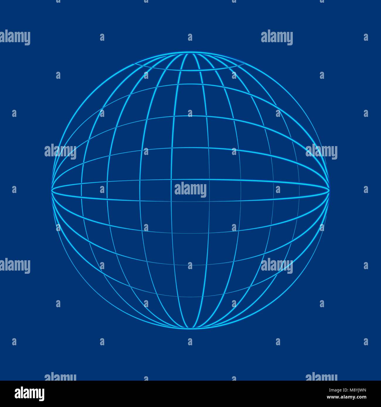 Globe wireframe in flat style Stock Vector Image & Art - Alamy