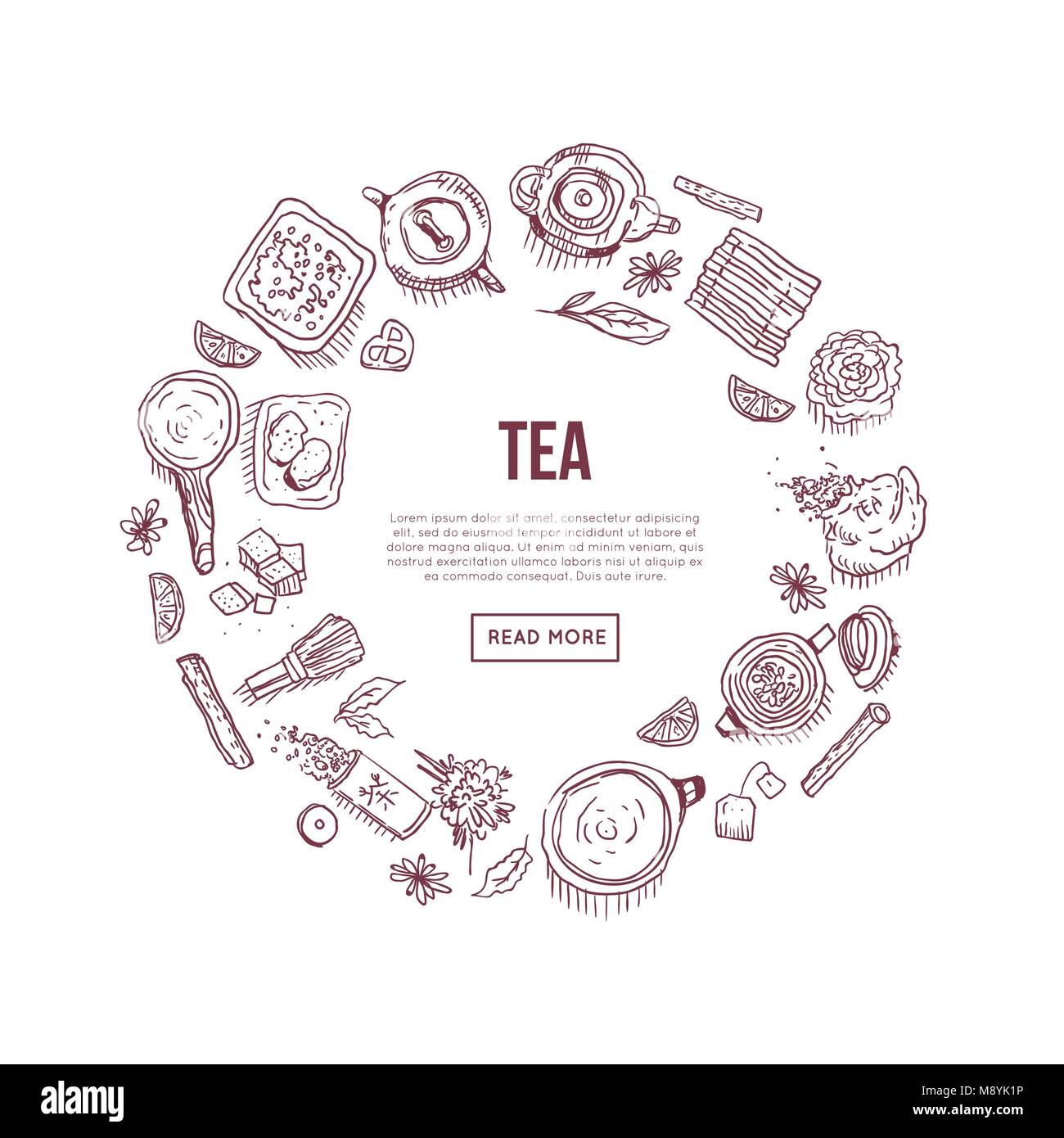 Cozy tea time in Stock Vector Images - Alamy