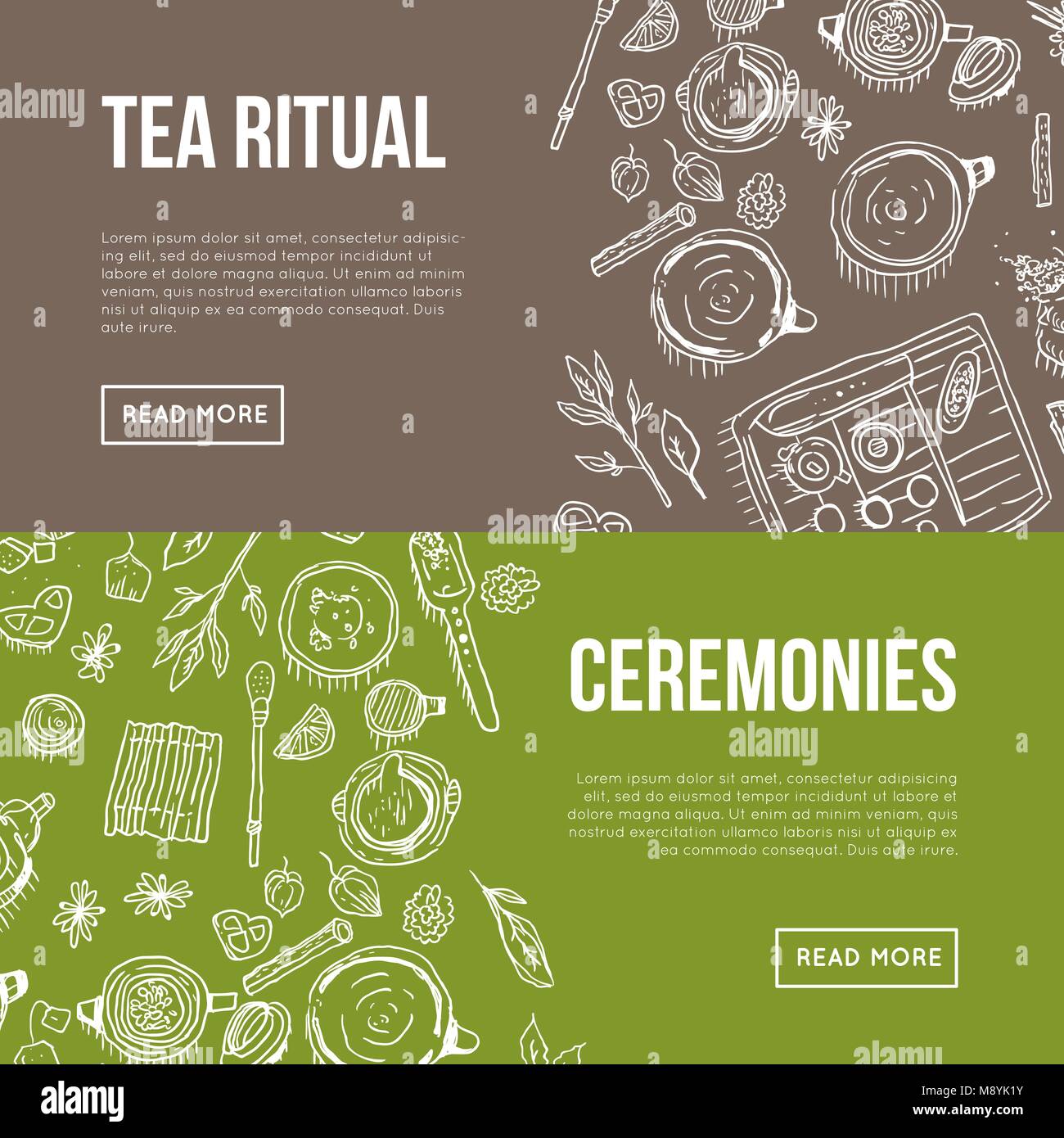 Tea ritual and ceremonies banner Stock Vector Image & Art - Alamy
