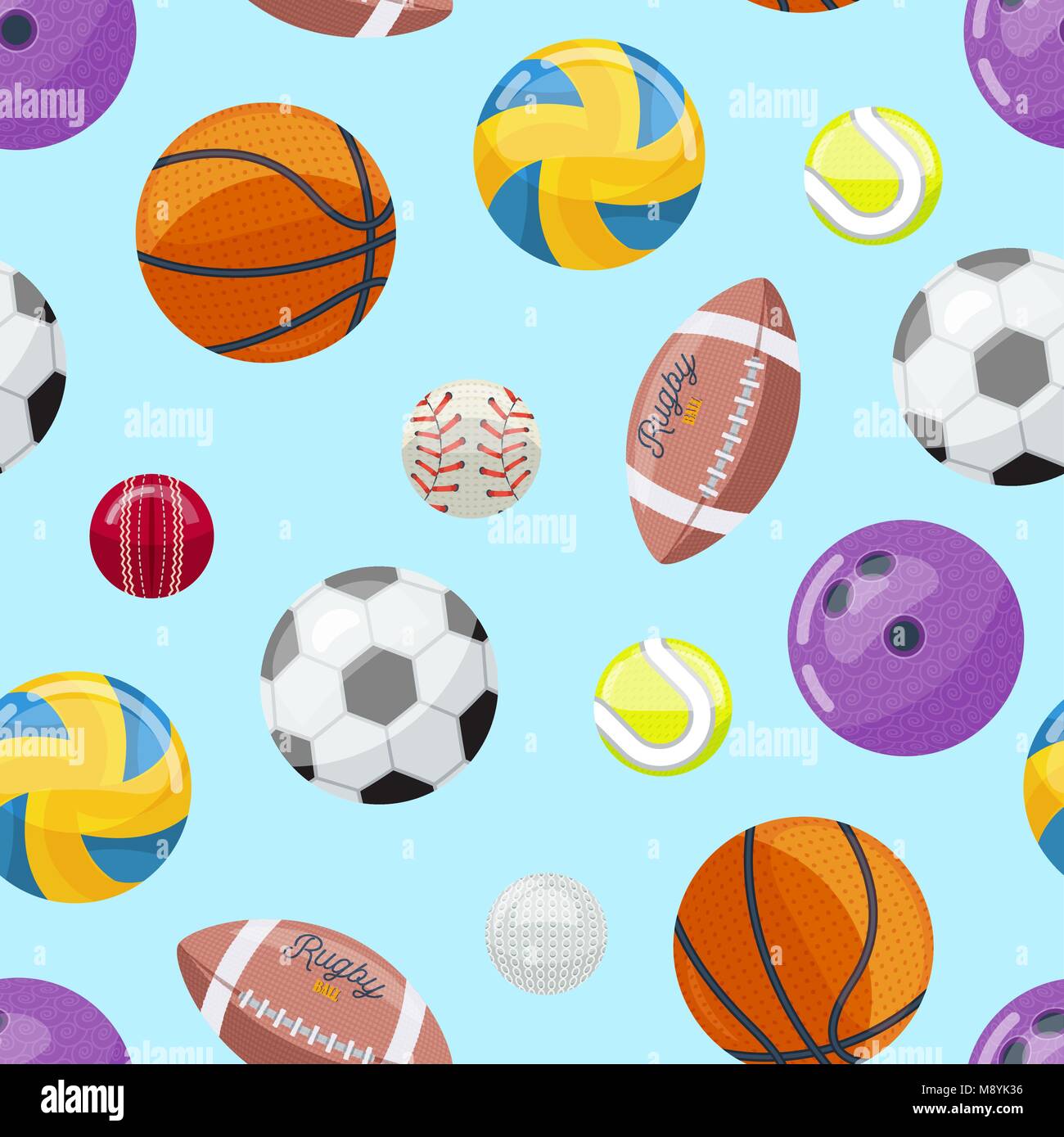 Seamless colorful background with sportive balls Stock Vector Image ...