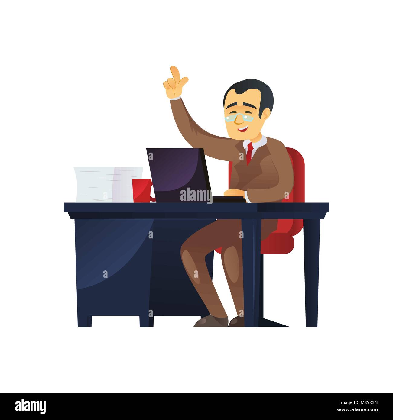 Asian man sitting office Stock Vector Images - Alamy