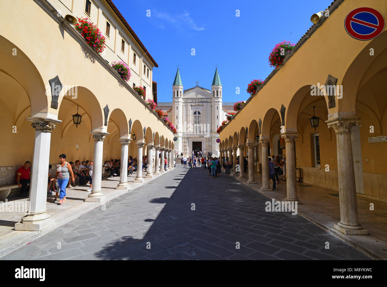Cascia, Italy - The nice historic center of medieval town in Umbria ...