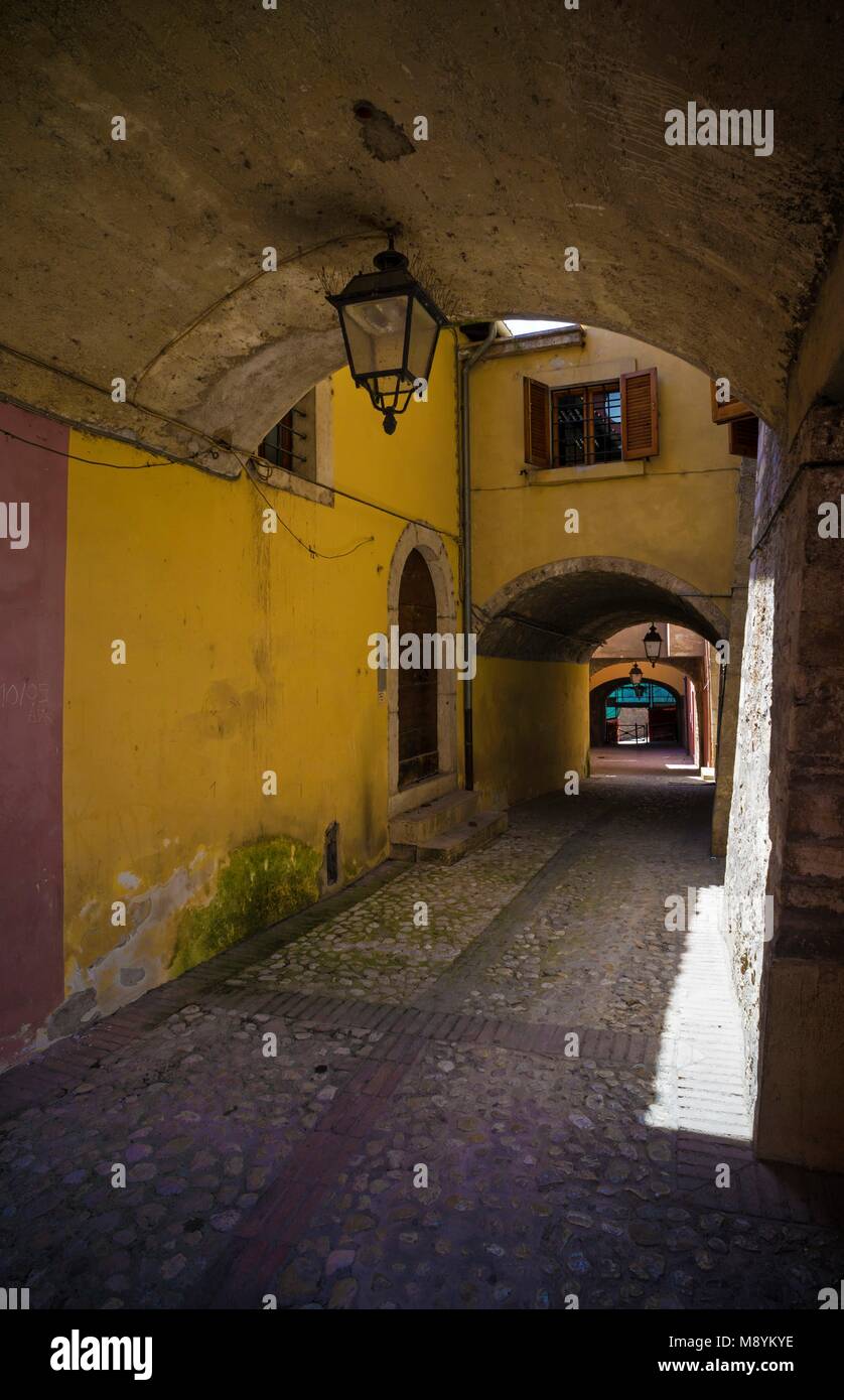 Cascia, Italy - The nice historic center of medieval town in Umbria ...