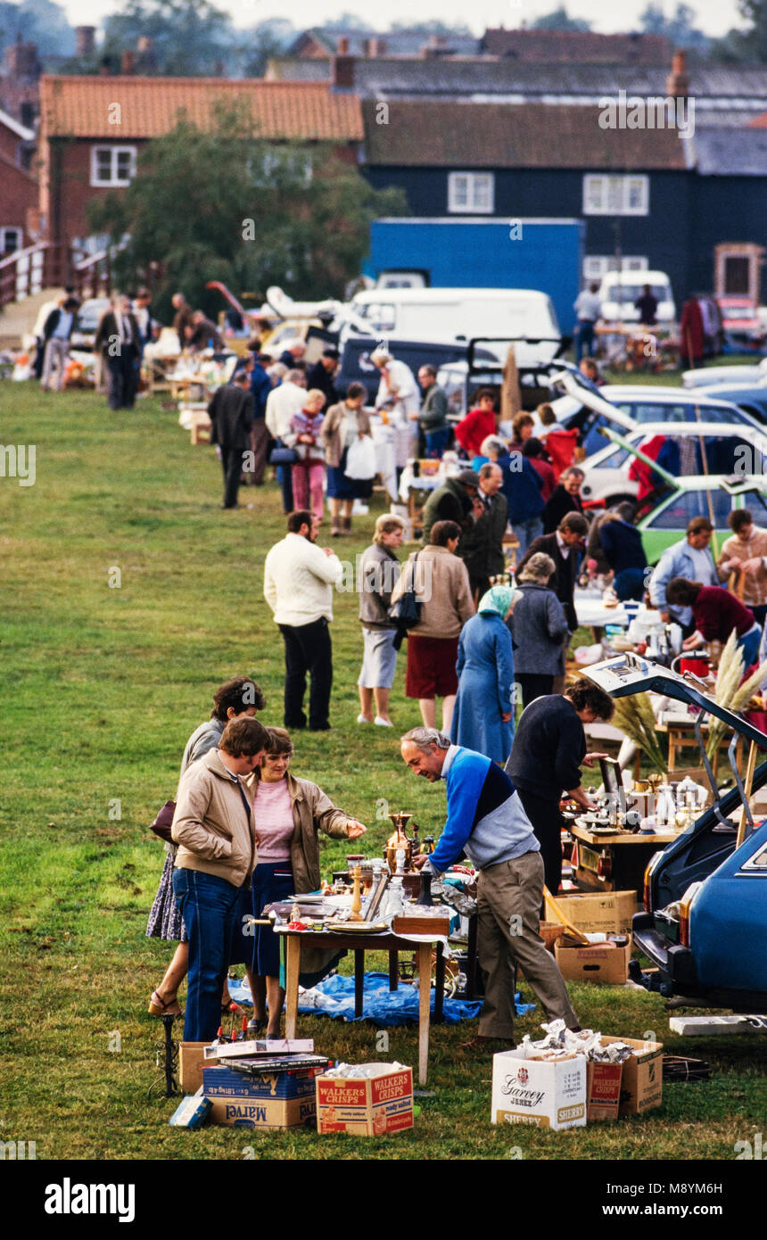 Car Boot Sale Beccles Suffolk England UK 1985 Stock Photo - Alamy