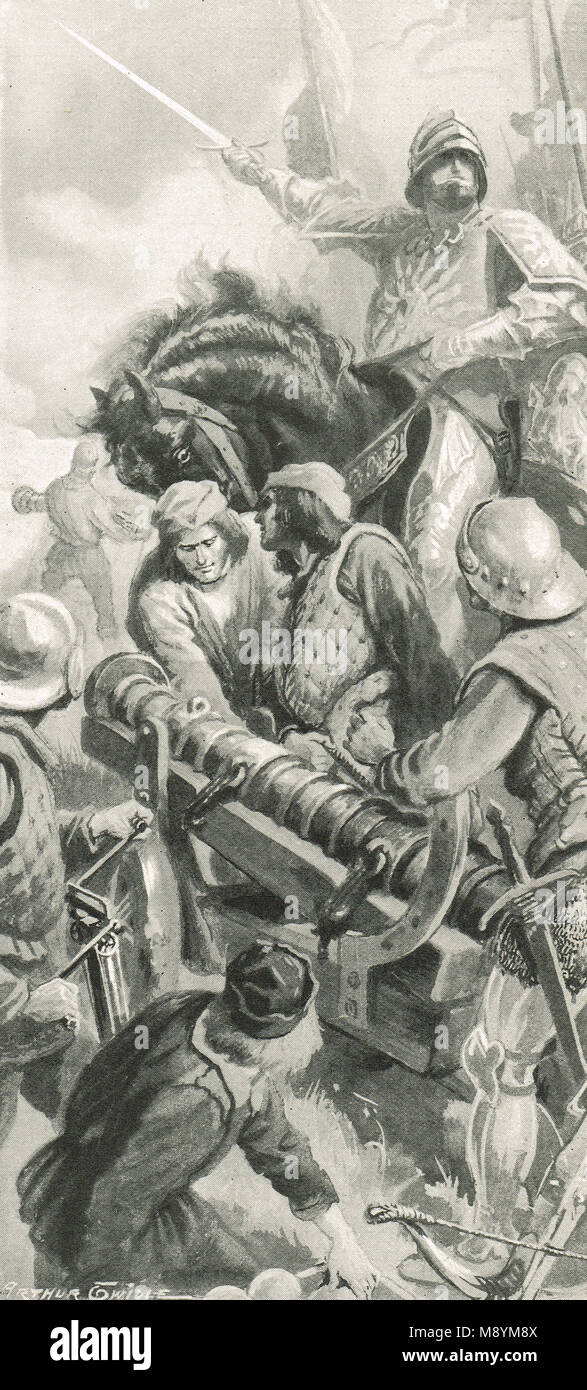 Yorkist cannons at The Battle of Tewkesbury, 4 May 1471 Stock Photo - Alamy