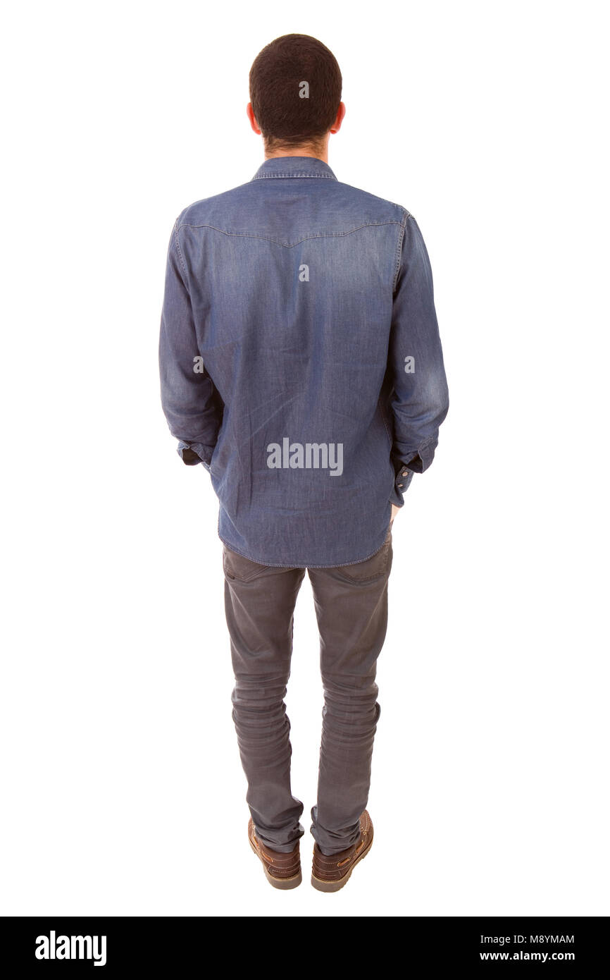 young casual man from the back, full body, isolated Stock Photo - Alamy