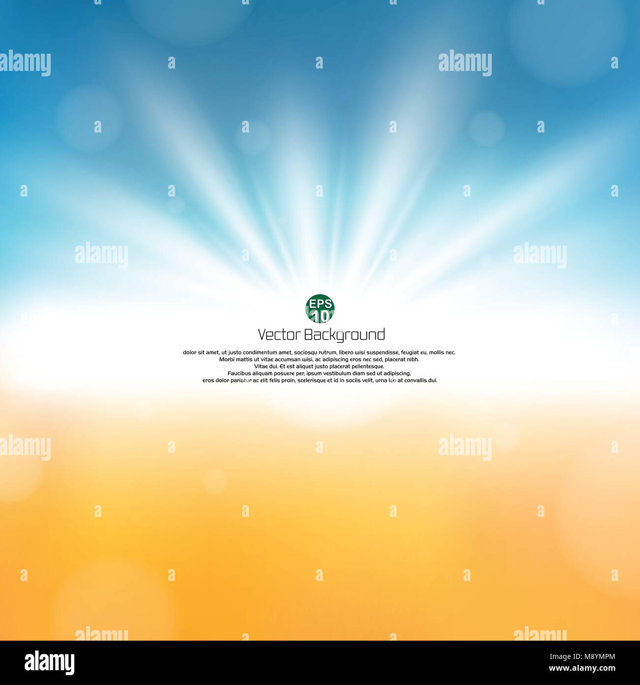 Fine sunburst in nature beach abstract background with copy space ...