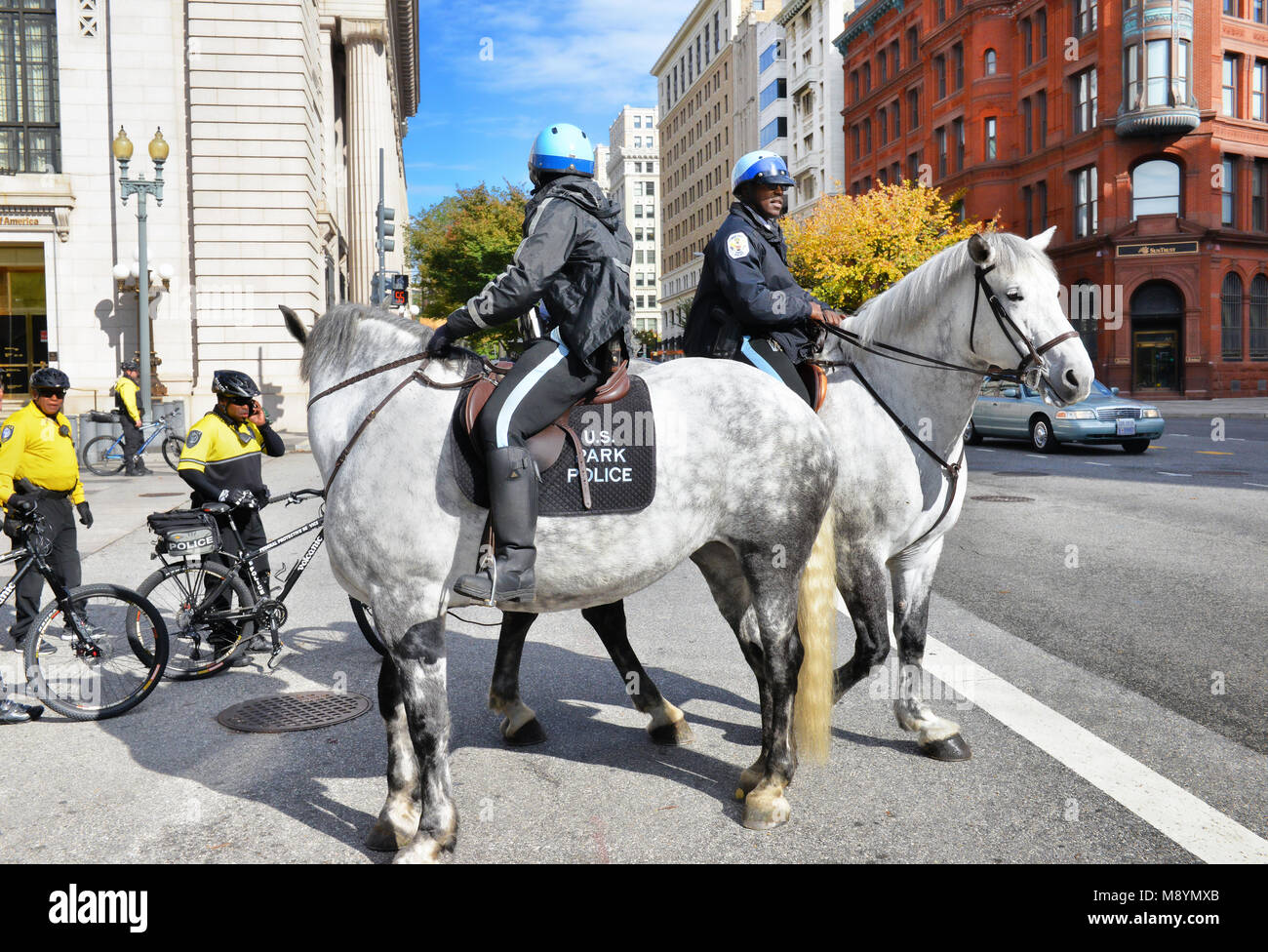 Washington, DC - October 2014 , Washington, DC Park Police on horses ...