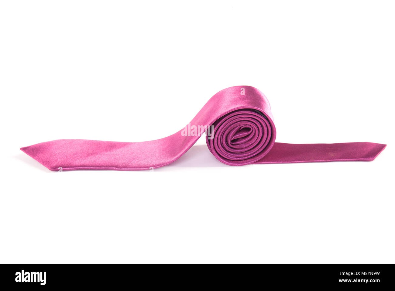 pink narrow ties on an isolated white background Stock Photo - Alamy