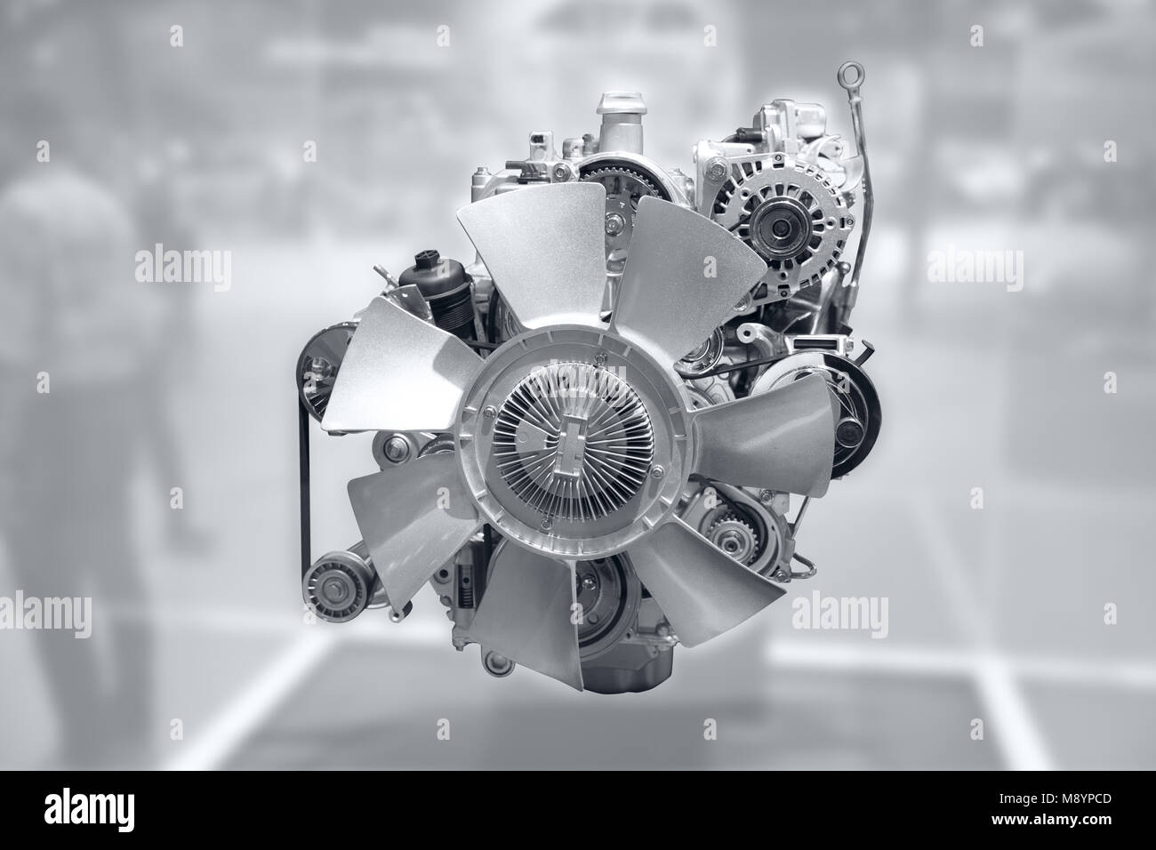 Car engine front fan view Stock Photo - Alamy