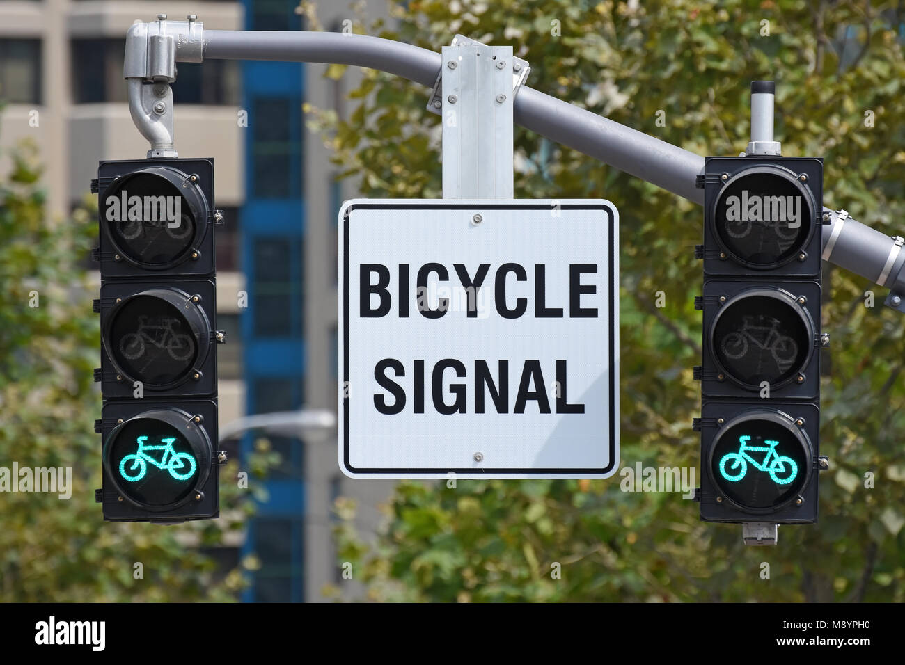 Bicycle signal, Toronto, Canada Stock Photo - Alamy