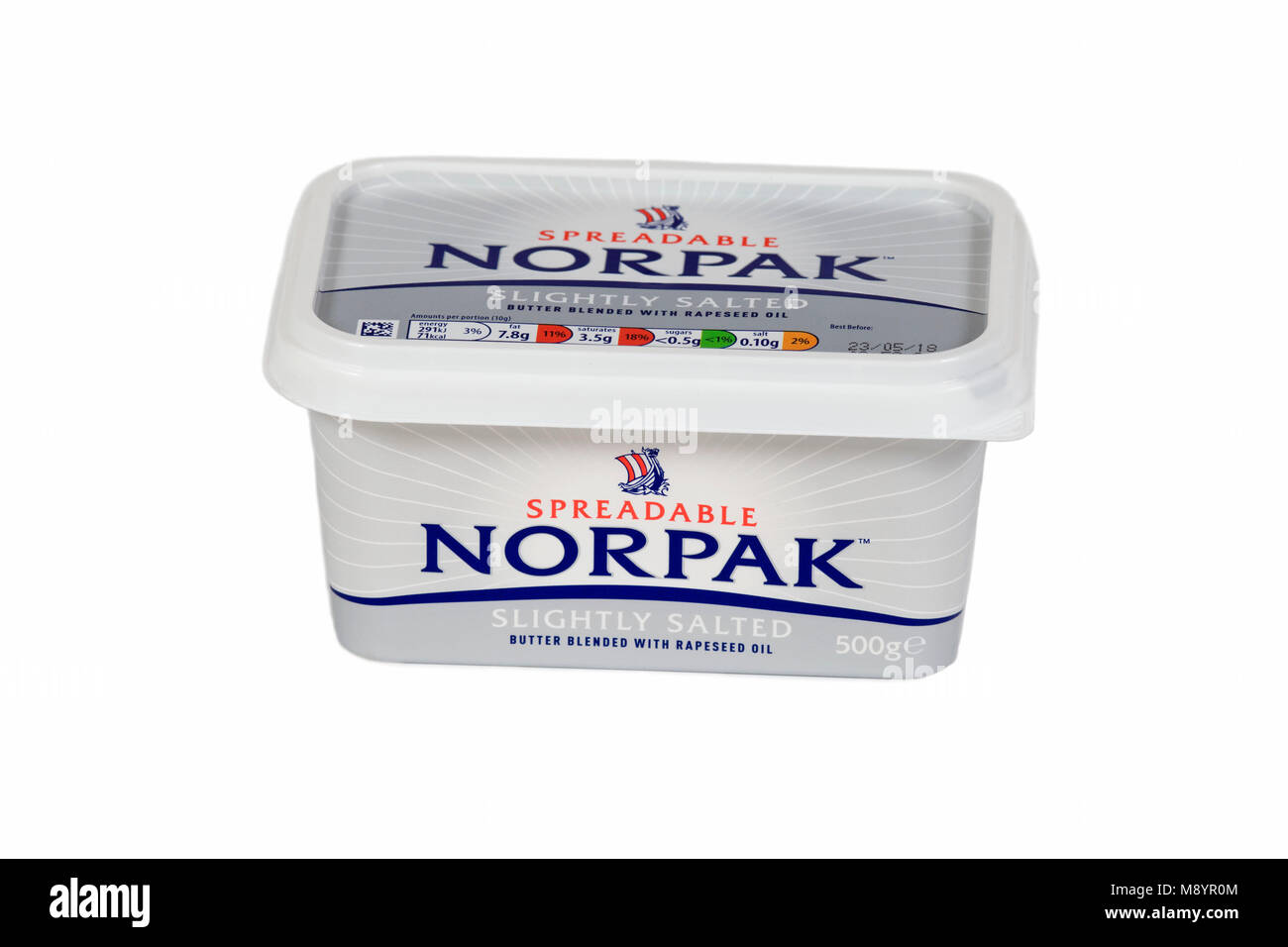 NORPAK Spreadable butter on isolated white background Stock Photo - Alamy