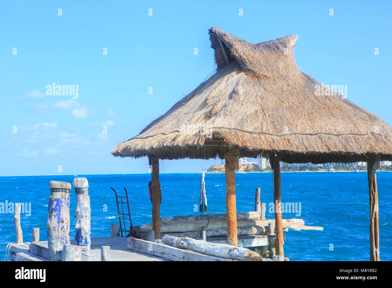 Beautiful landscape of beach in Cancun, Mexico at Playa Tortugas Stock ...