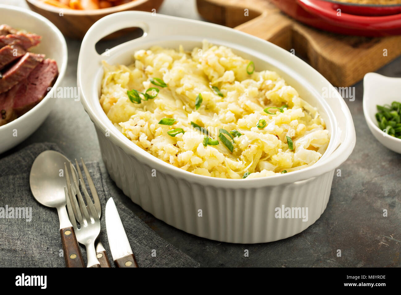 Colcannon, potatoes and cabbage dish Stock Photo - Alamy
