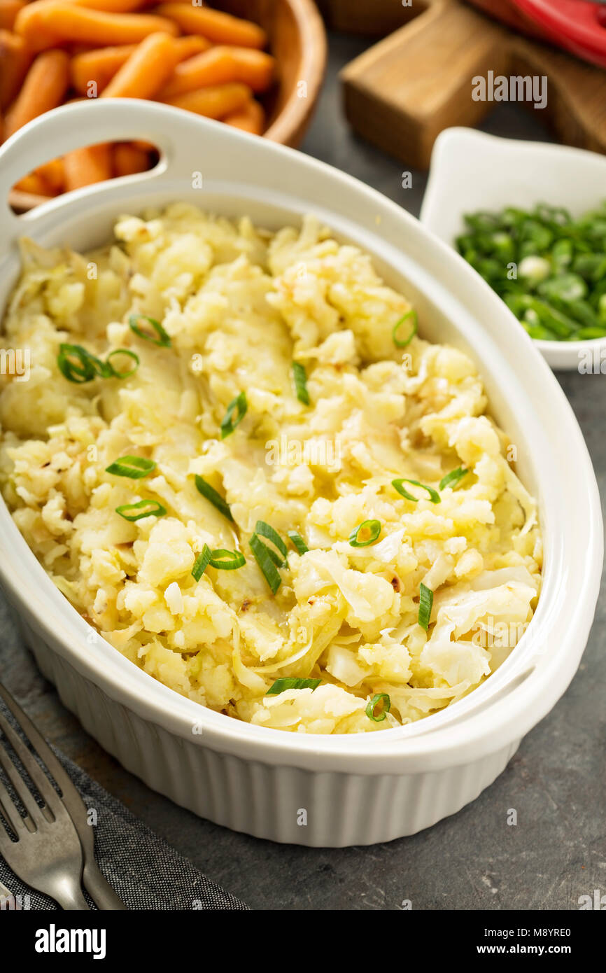 Colcannon, potatoes and cabbage dish Stock Photo - Alamy