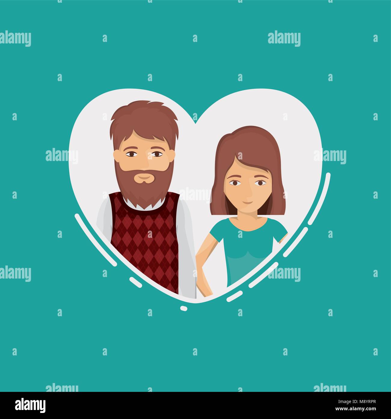 Couple cartoon inside heart design Stock Vector Image & Art - Alamy