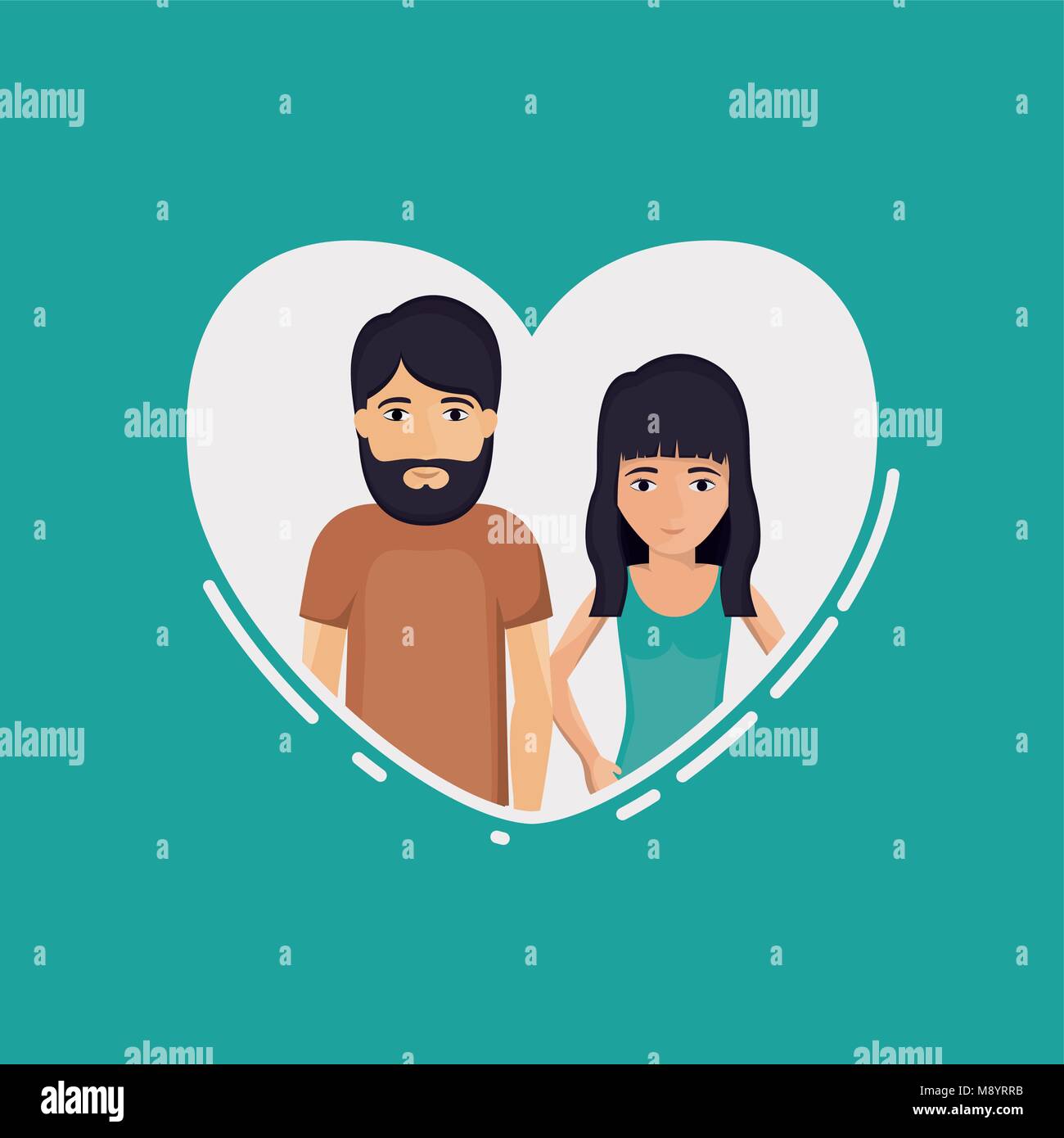 Couple cartoon inside heart design Stock Vector Image & Art - Alamy