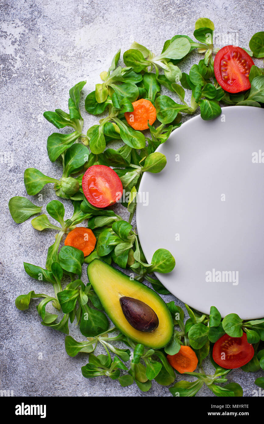 A frame of vegetable around the plate Stock Photo - Alamy