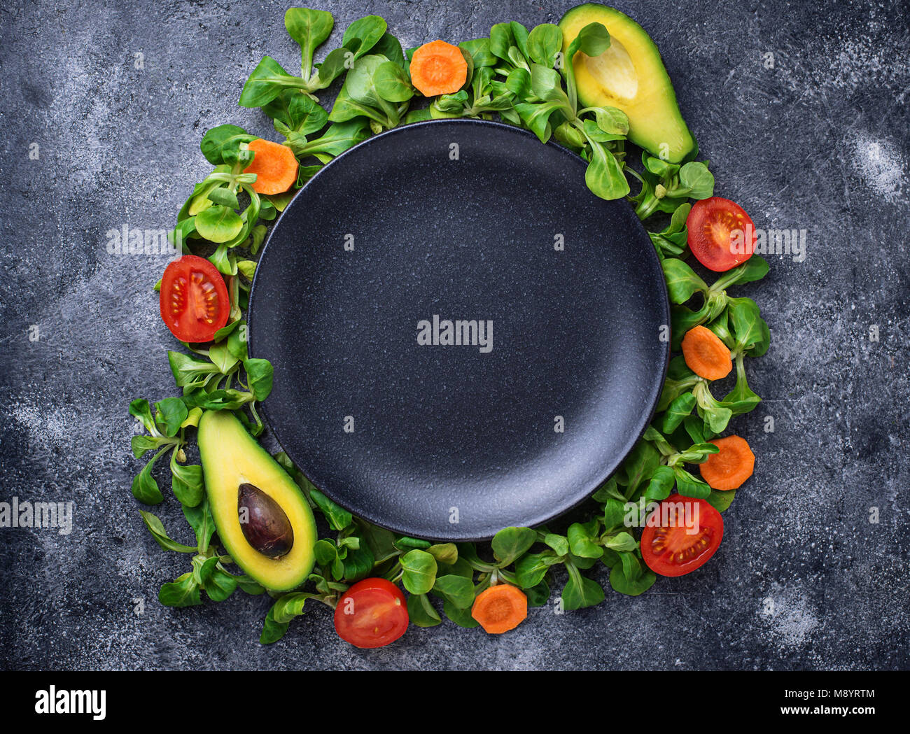 A frame of vegetable around the plate Stock Photo - Alamy
