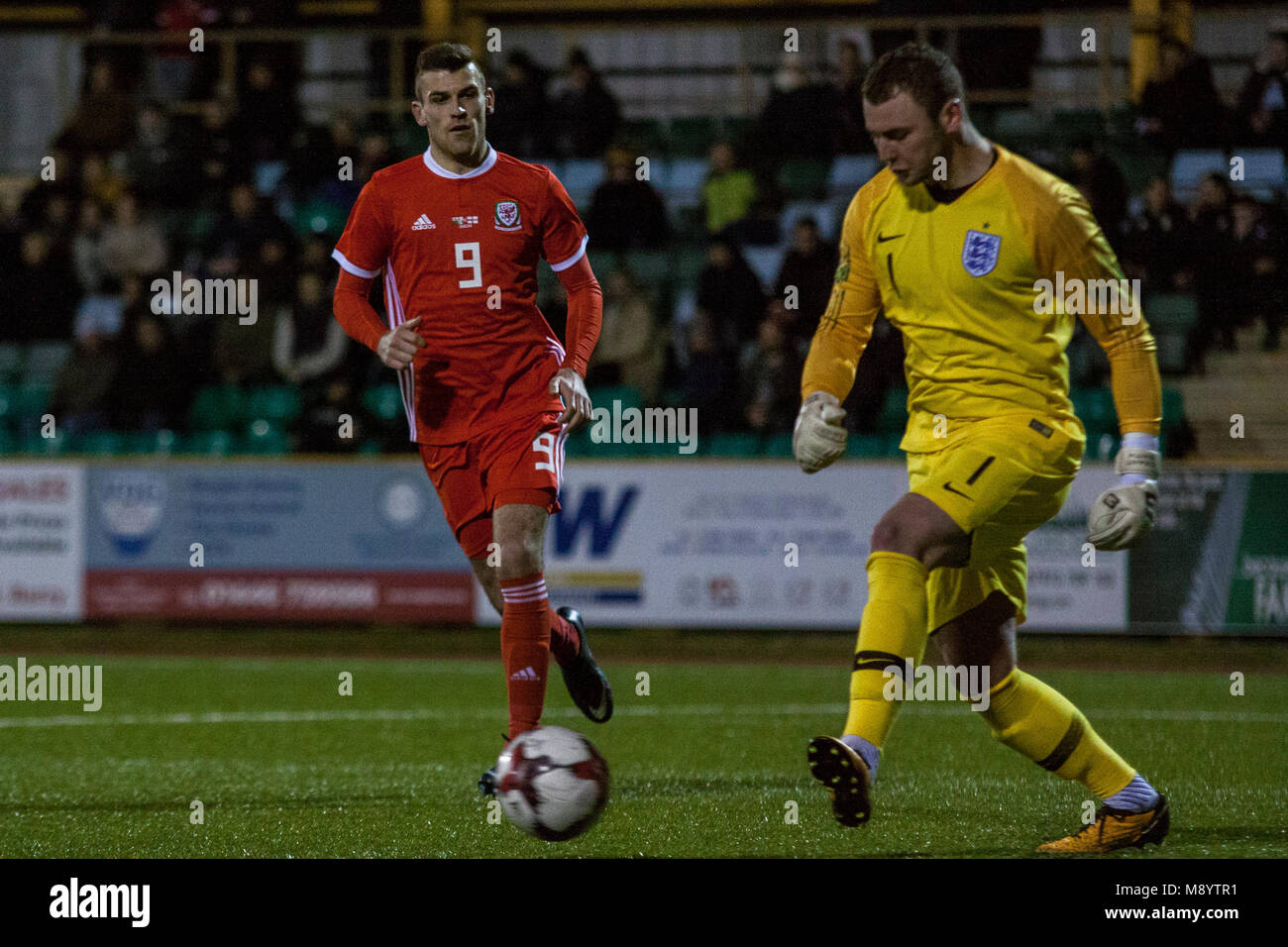 Wales' Adam Roscoe shadows England C's Grant Smith at Jenner Park ...