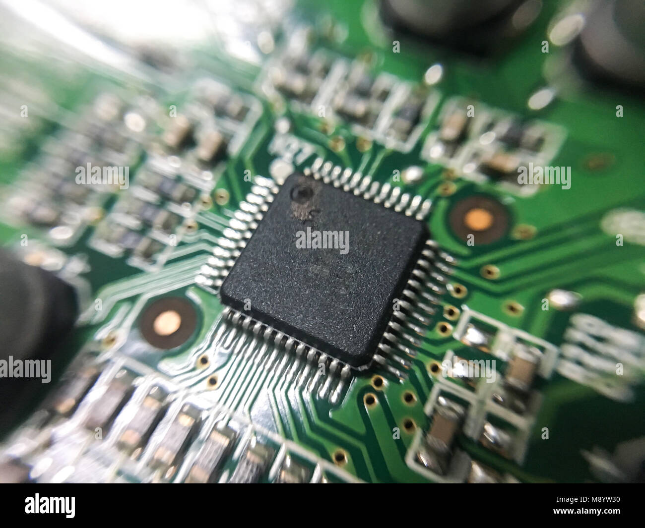 The electronics parts on main board resistor and chip technology Stock ...