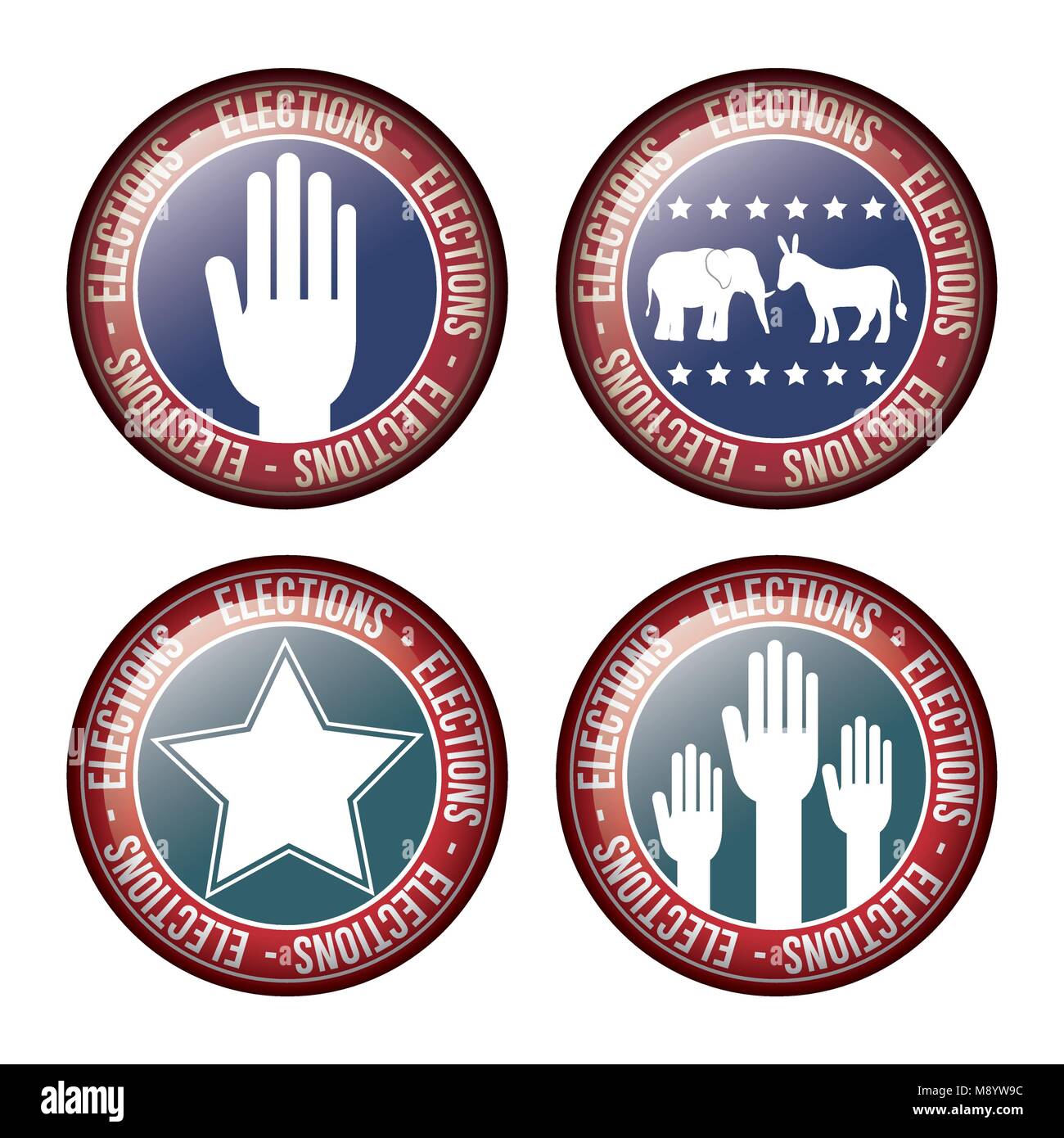 Usa flag button of vote concept Stock Vector Image & Art - Alamy