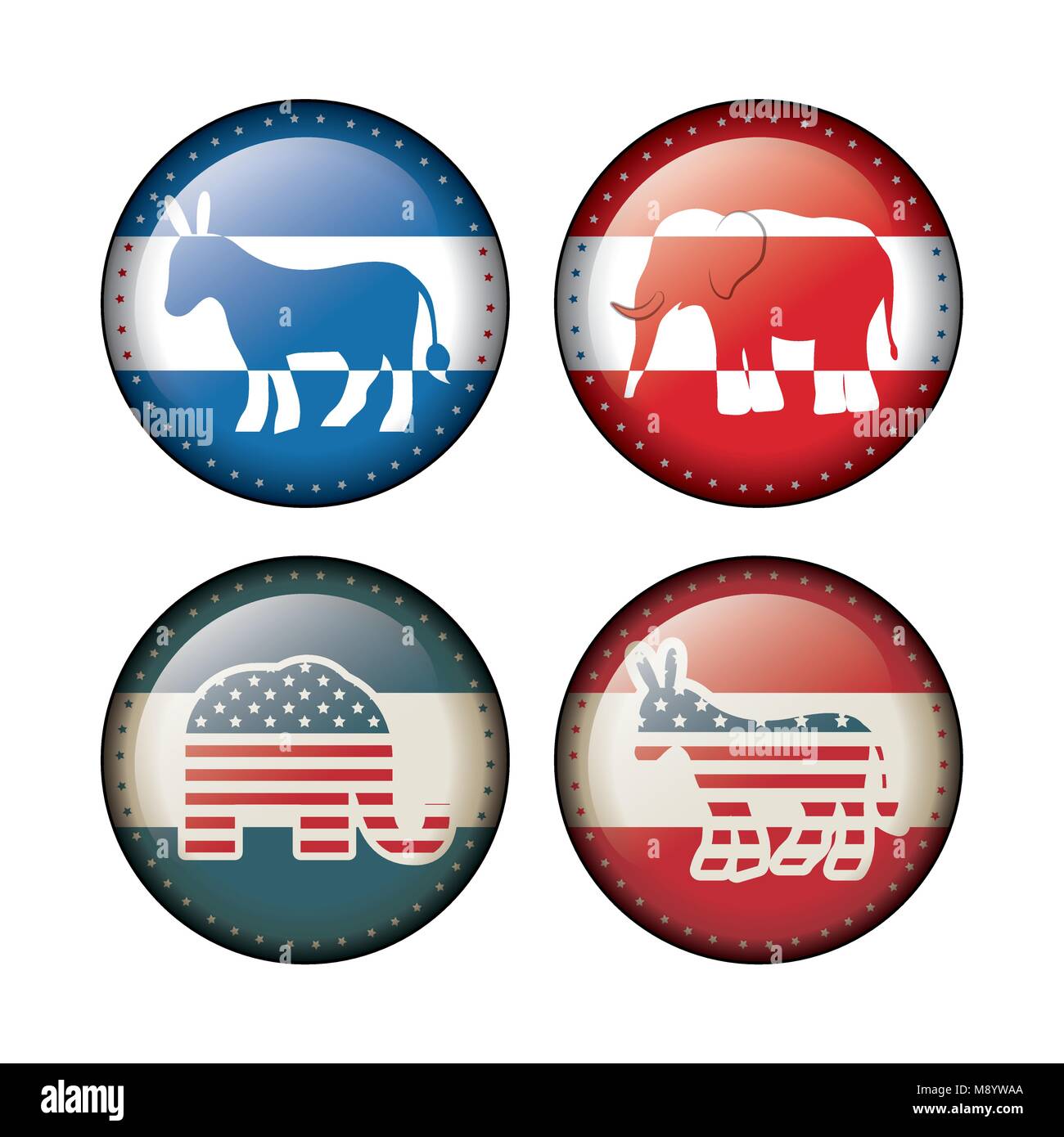 Donkey and elephant government Cut Out Stock Images & Pictures - Alamy