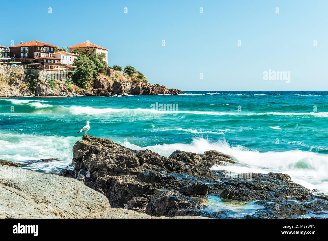Black bulgaria sea coast golden beach sands hi-res stock photography ...