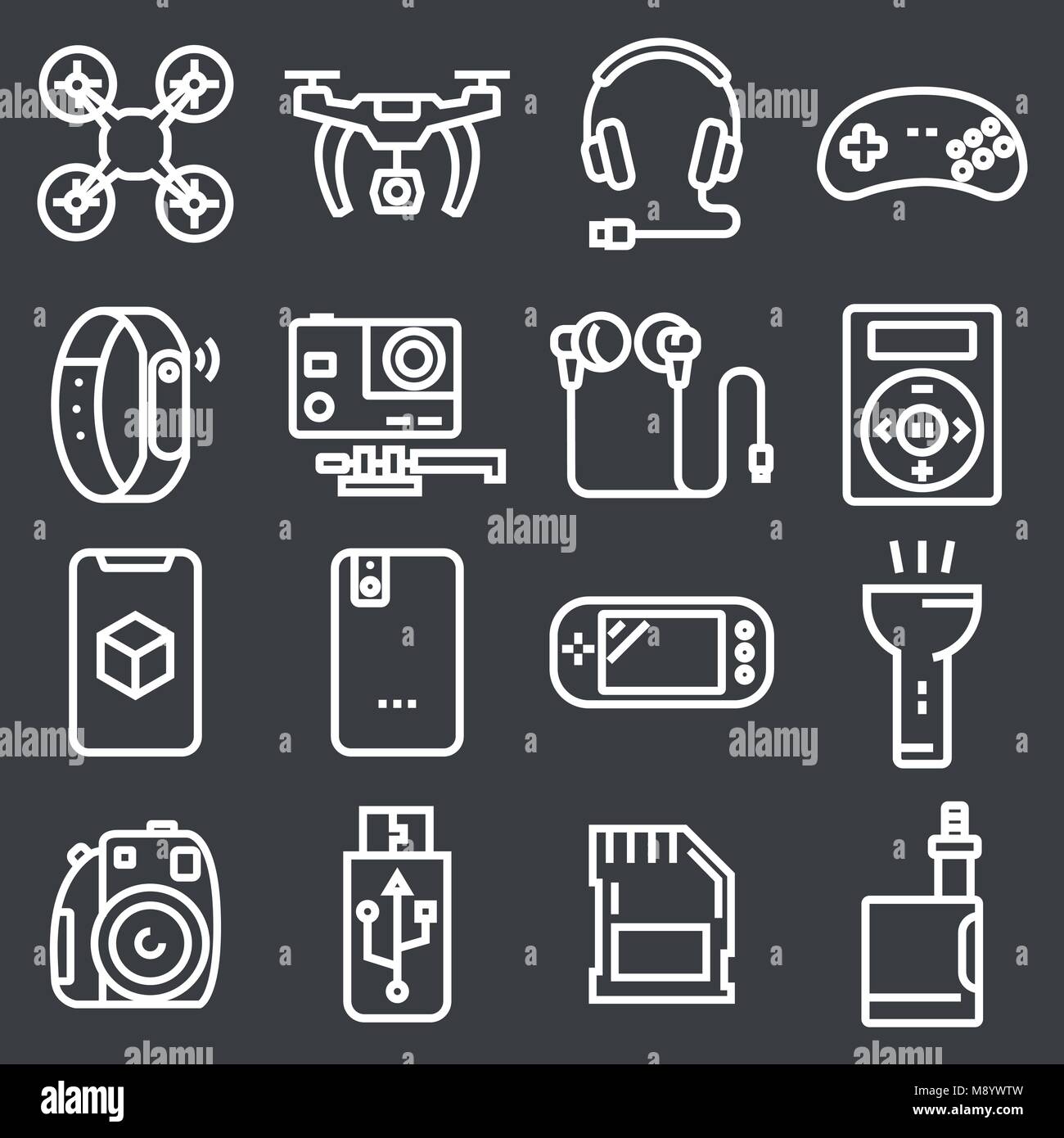 Electronic devices technology icons hi-res stock photography and images ...