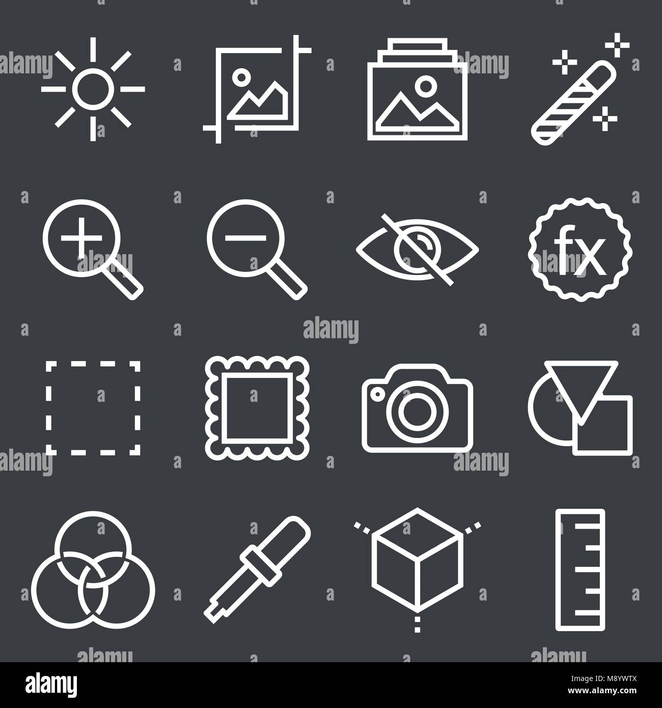 Set of Image Settings Related Vector Icons Stock Vector Image & Art - Alamy