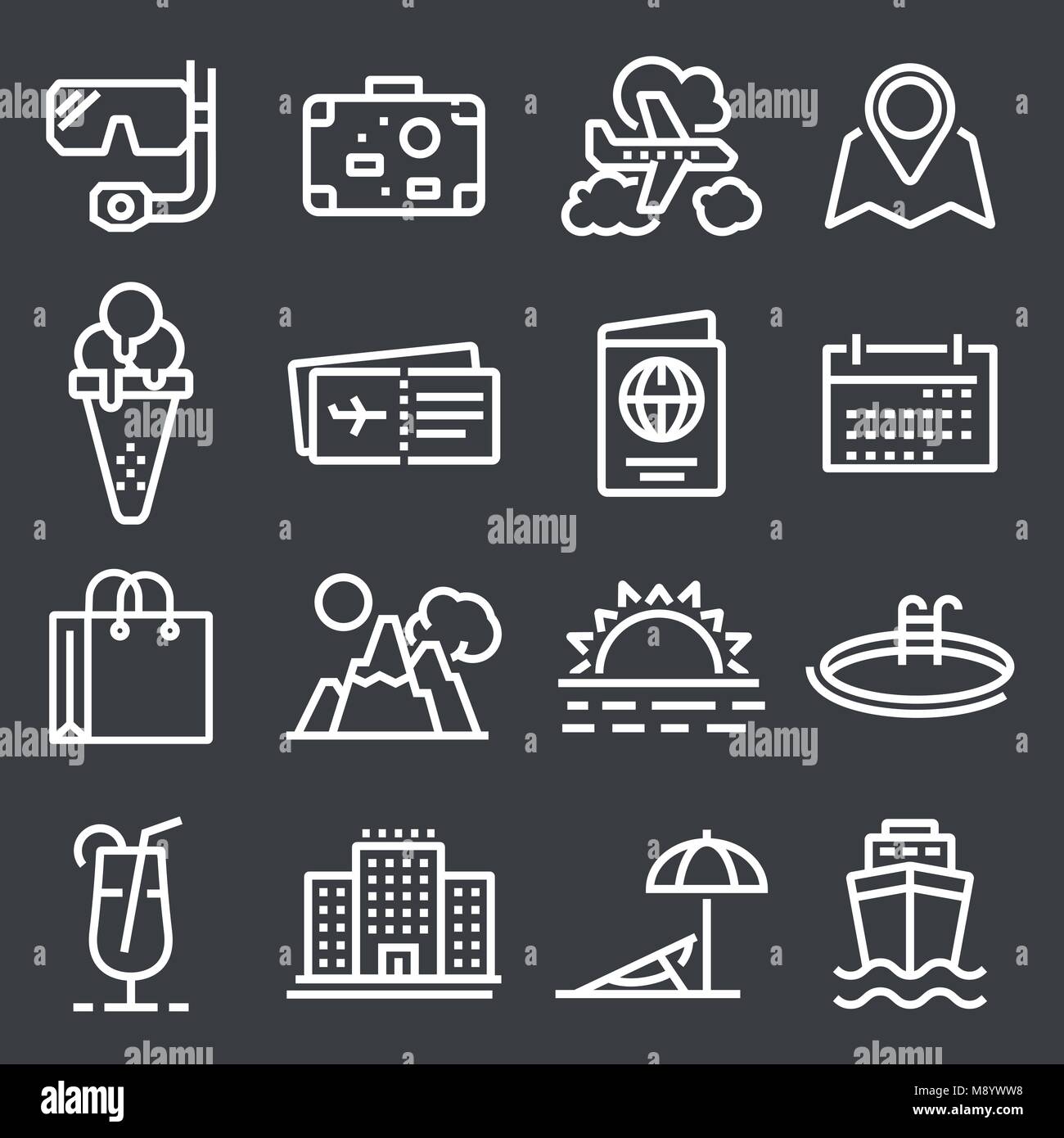 Travel and tourism icon set Stock Vector Image & Art - Alamy