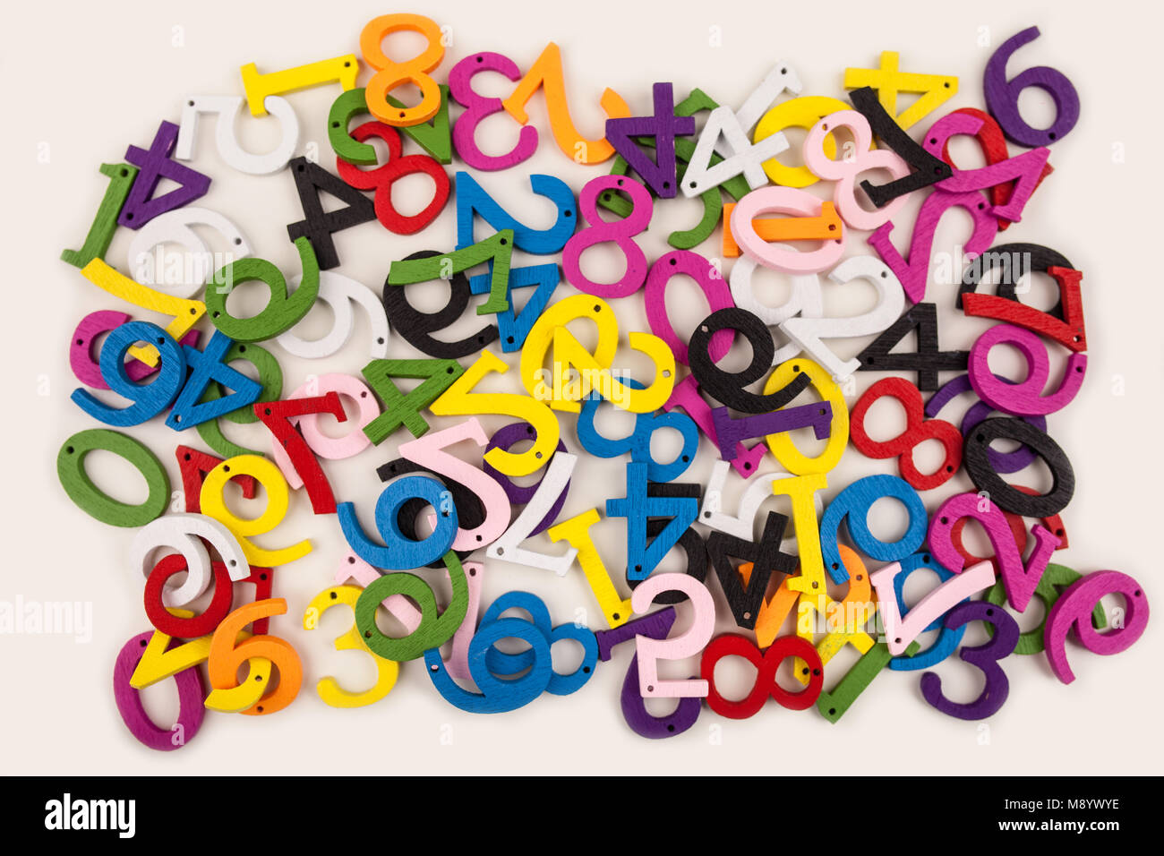 Colored numerals on a white background Stock Photo - Alamy