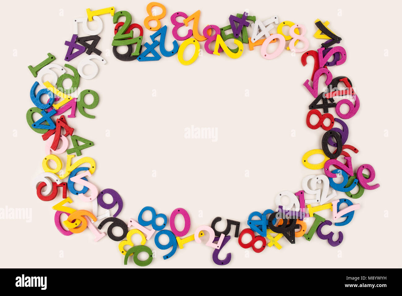 Colored numerals on a white background Stock Photo - Alamy