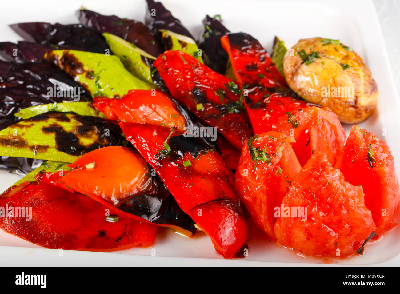Grilled vegetables plate Stock Photo - Alamy