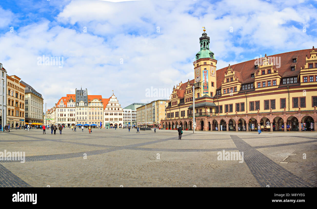 LEIPZIG, GERMANY - CIRCA MARCH, 2018: The Altes Rathaus and Marktplatz ...