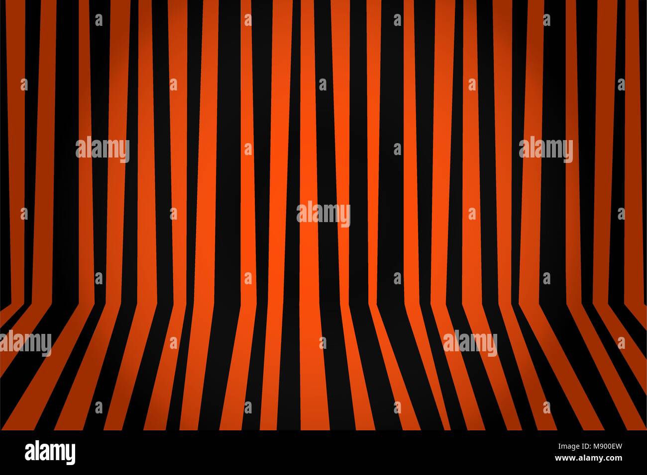 Halloween background striped room in orange and black. Vector ...