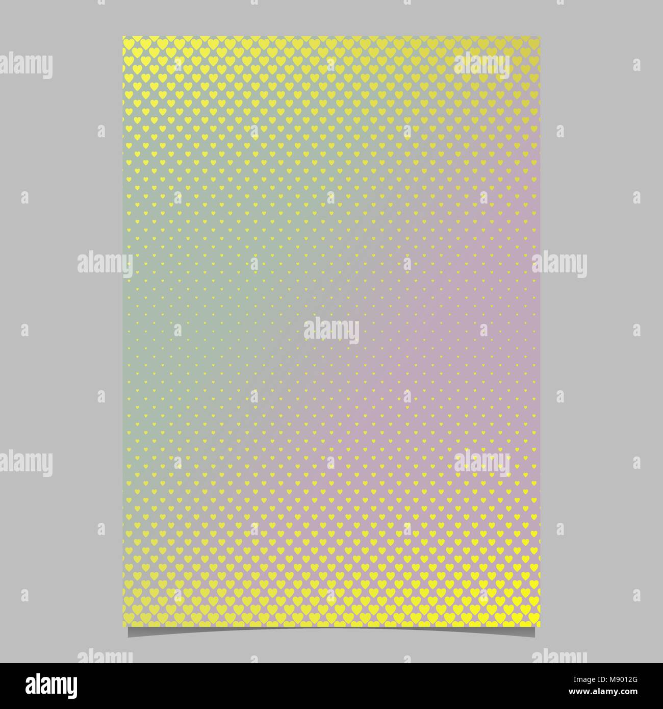 Retro gradient heart pattern flyer template design - vector brochure ...