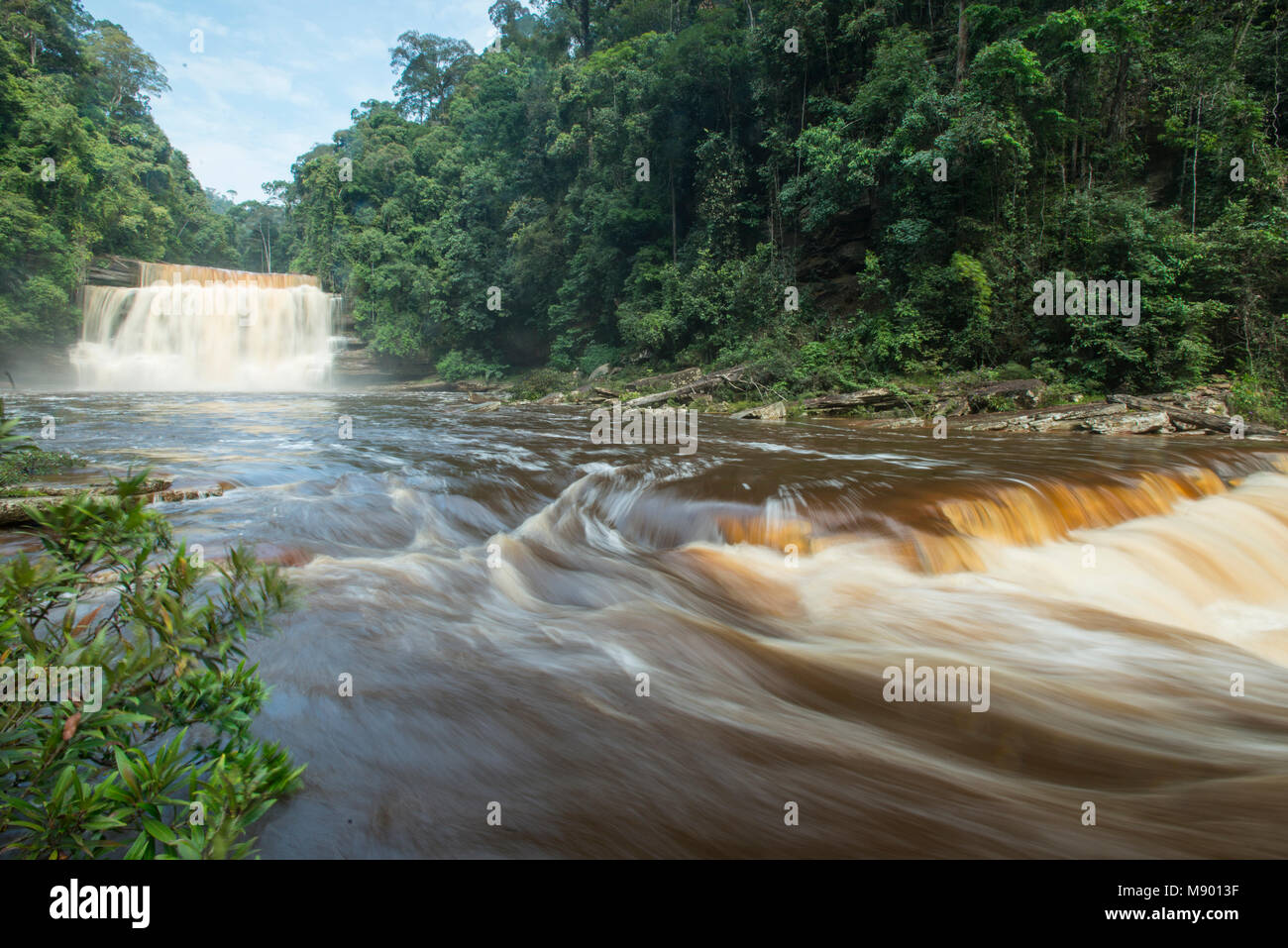 Tiered waterfalls, Maliau Basin, Sabah, Malaysia, Borneo Stock Photo ...