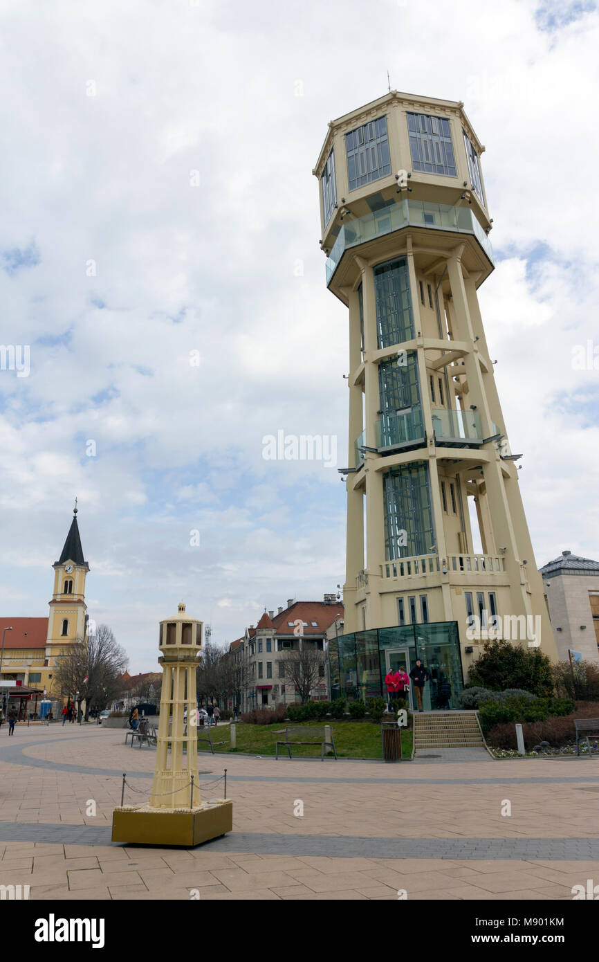 The famous old water and lookout tower in Siofok, Hungary Stock Photo ...