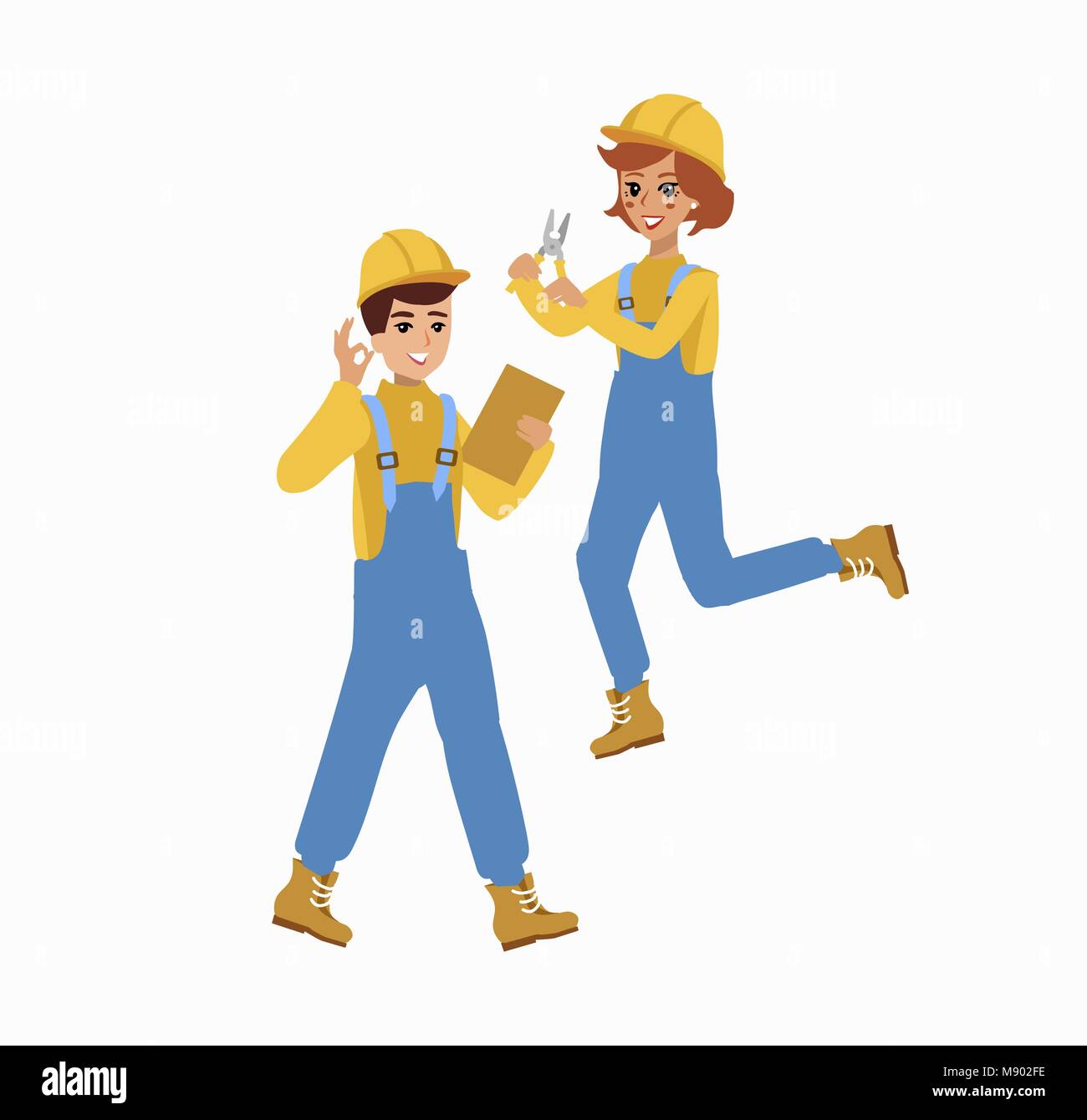 Male female builder Stock Vector Images - Alamy