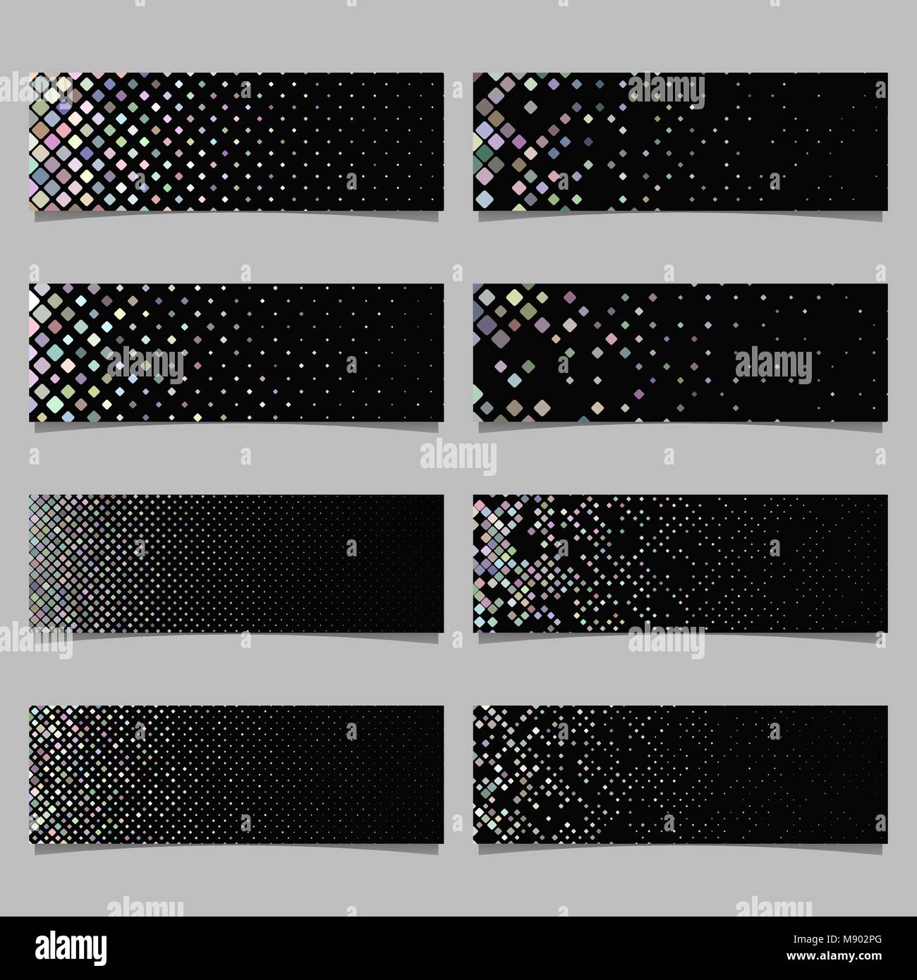 Diagonal square pattern banner background template set Stock Vector ...