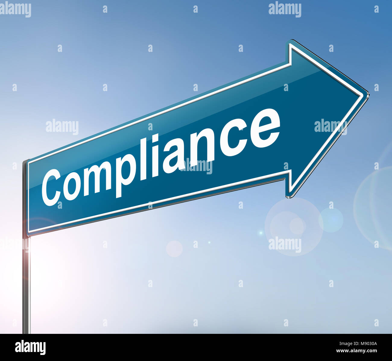 3d Illustration depicting a sign with a compliance concept Stock Photo ...