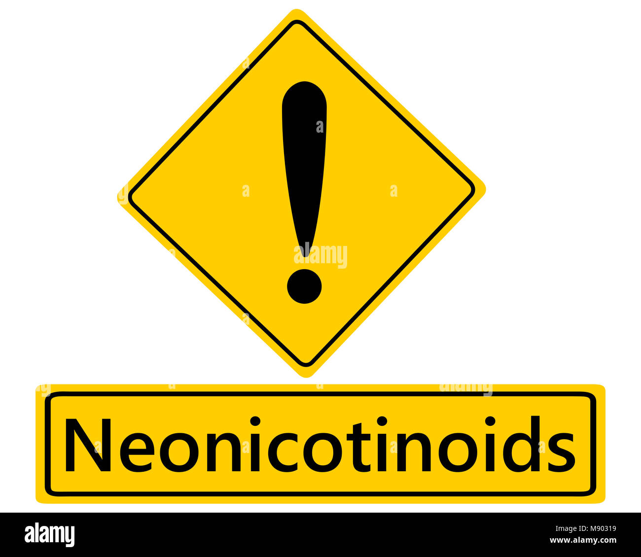 Warning sign for Neonics Stock Photo - Alamy