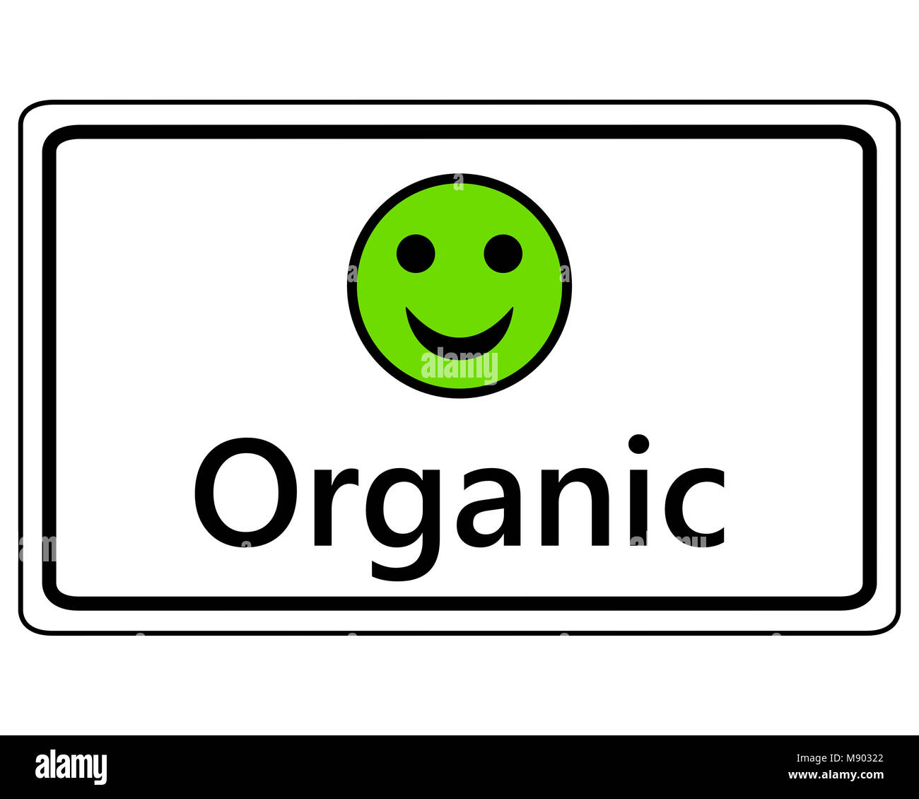 Sign happy Smiley for organic Stock Photo - Alamy