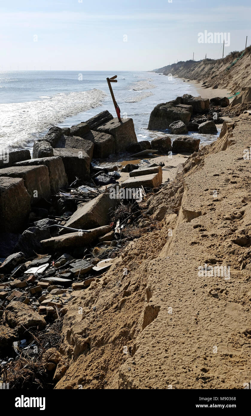cliff erosion at hemsby, norfolk, england Stock Photo - Alamy
