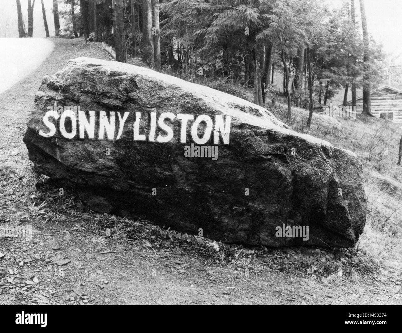 Boulder with Sonny Liston name painted on at Muhammad Ali's Training ...