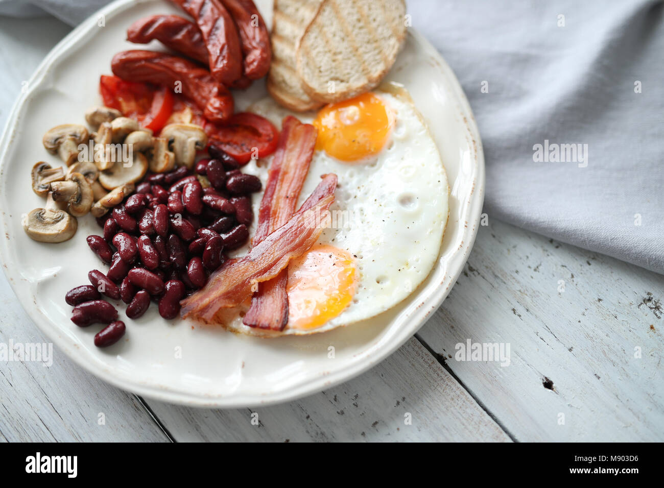 Food and cuisine. Engish breakfast on the table Stock Photo - Alamy