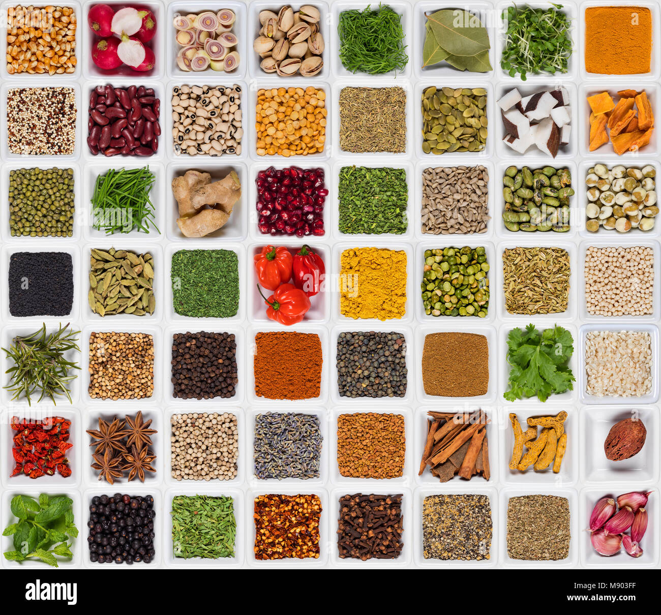 Selection of cooking ingredients to add flavor and seasoning Stock ...